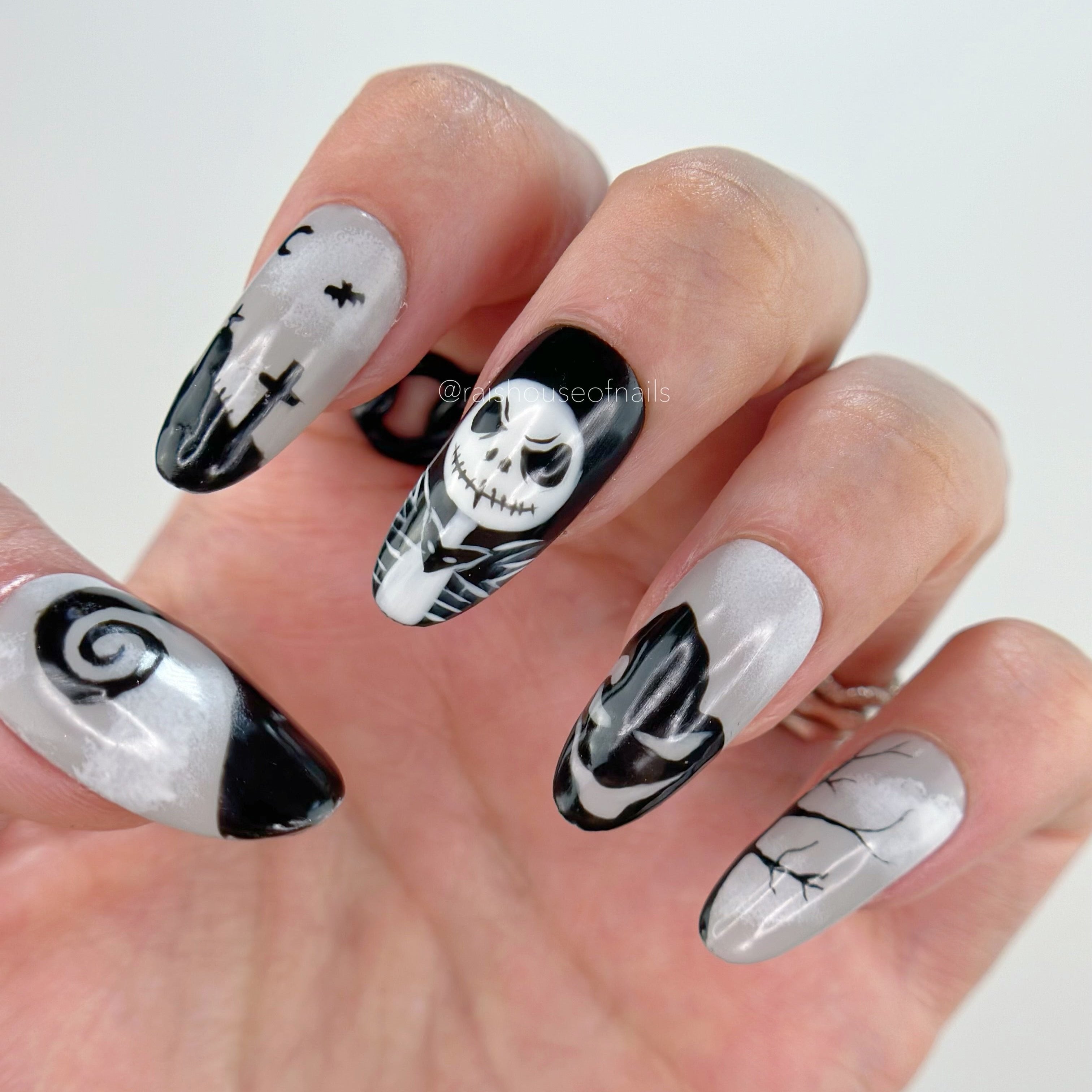 Jack Skellington Halloween Press on Nails – Rai's House of Nails